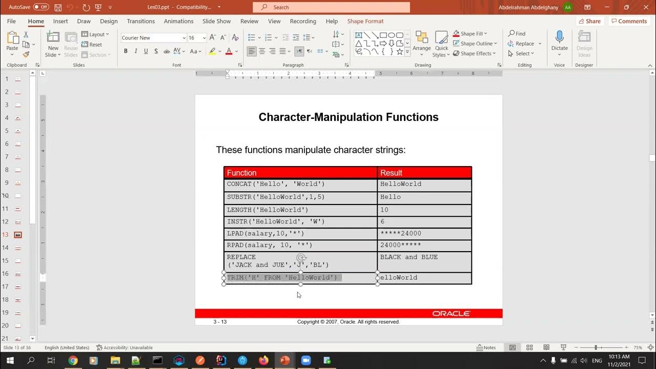 Oracle Developer SQL lesson 3,4 - Dr. Abdelrahman M. Abdelgany شرح عربي - YouTube