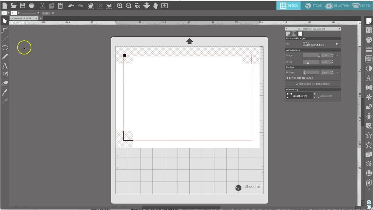 Silhouette Studio - Seiteneinstellungen: Passermarken (Print and Cut) - YouTube
