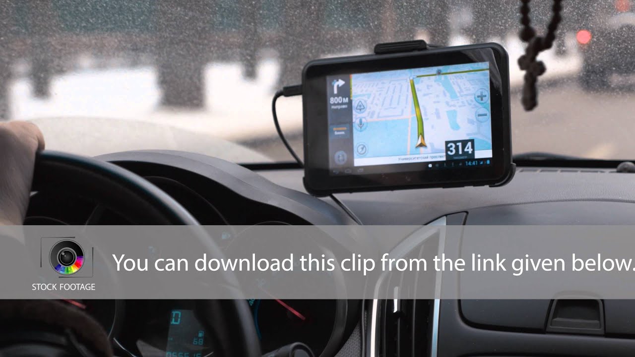 Driving a car with GPS device over dashboard - YouTube