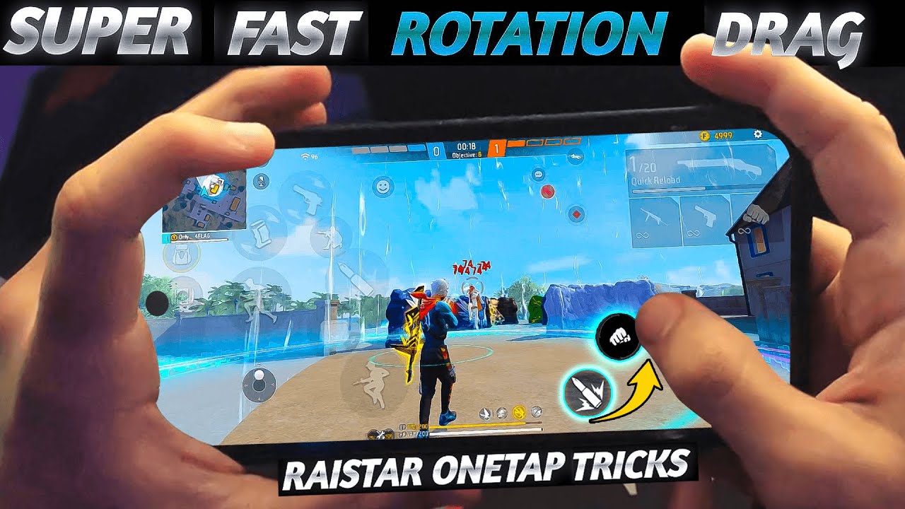 Raistar Rotation Drag Trick In Free Fire | rotation drag handcam ...
