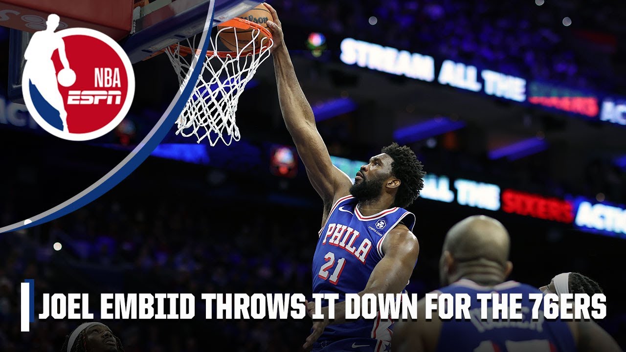 EMBIID WITH THE DROP-STEP HAMMER 🔨 | NBA on ESPN - YouTube
