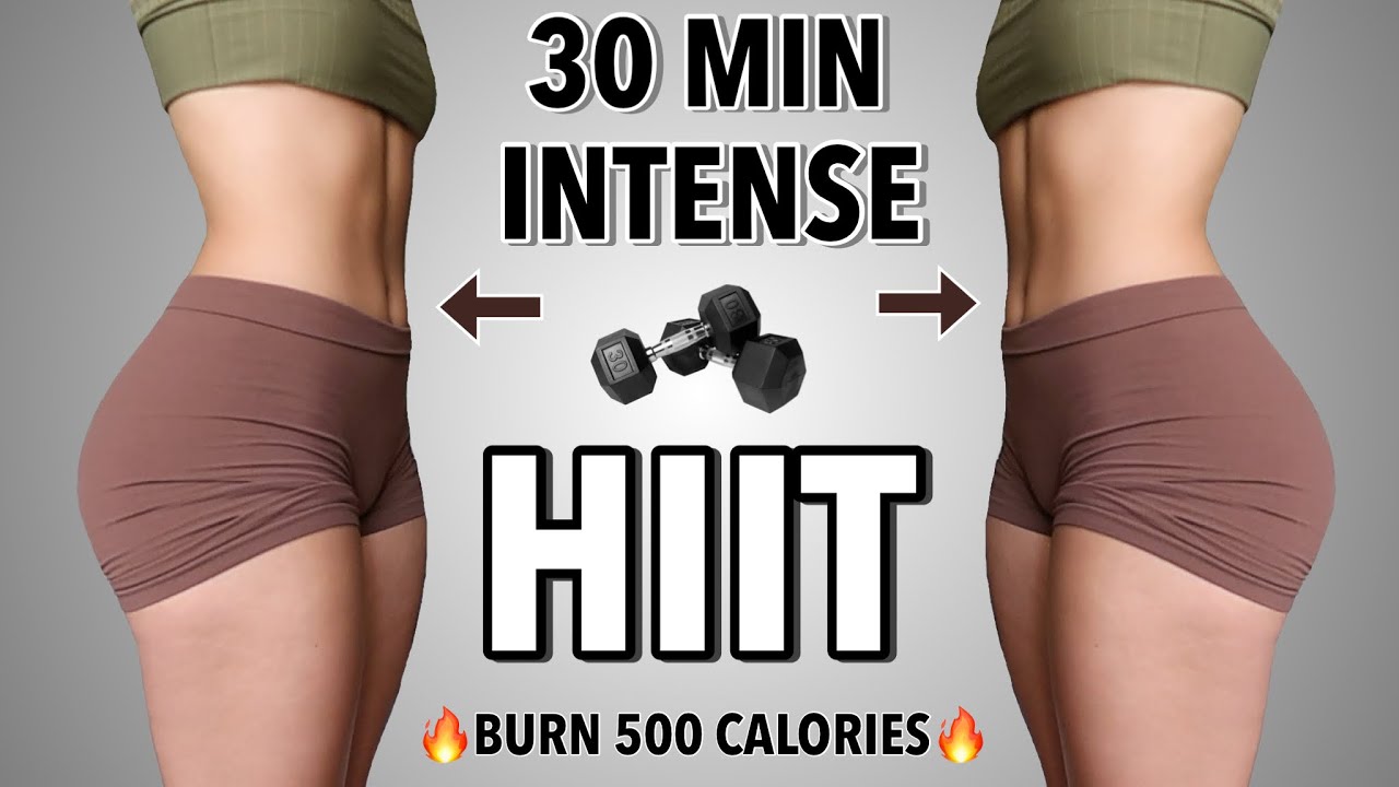 30 Min Intense Dumbbell Hiit Workout Burn 500 Calories Full Body
