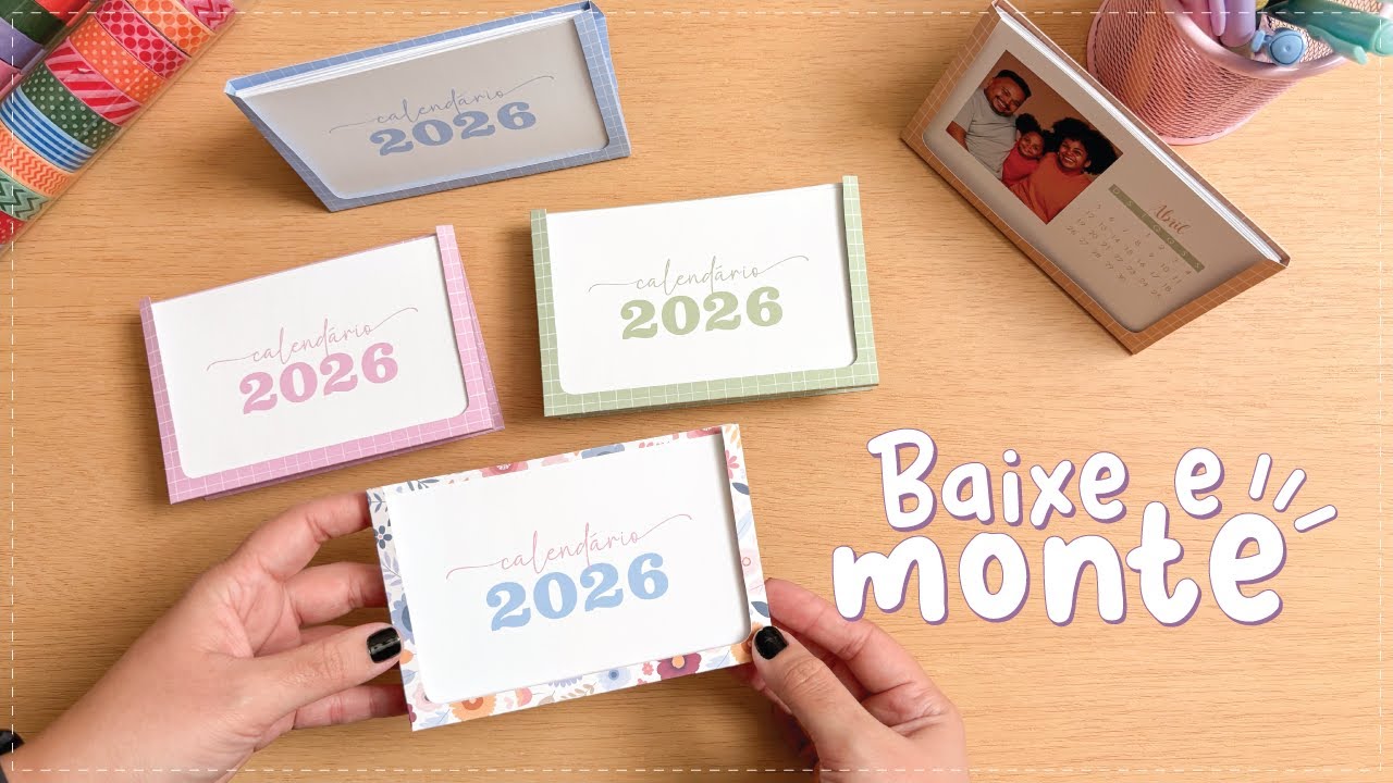 2025 - CALENDÁRIO DE MESA COM FOTO | COMO FAZER? MOLDE GRATUITO - YouTube