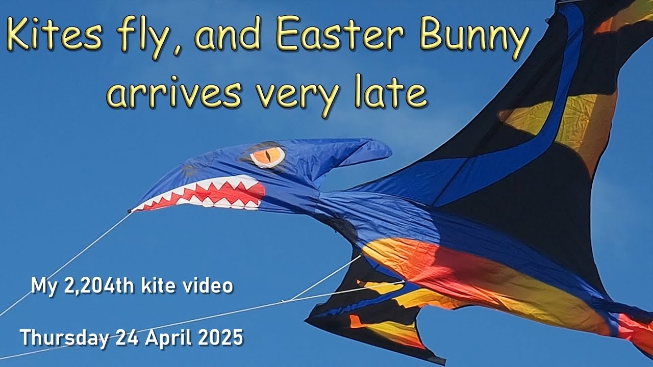 Kites fly, and Easter Bunny arrives very late! - YouTube
