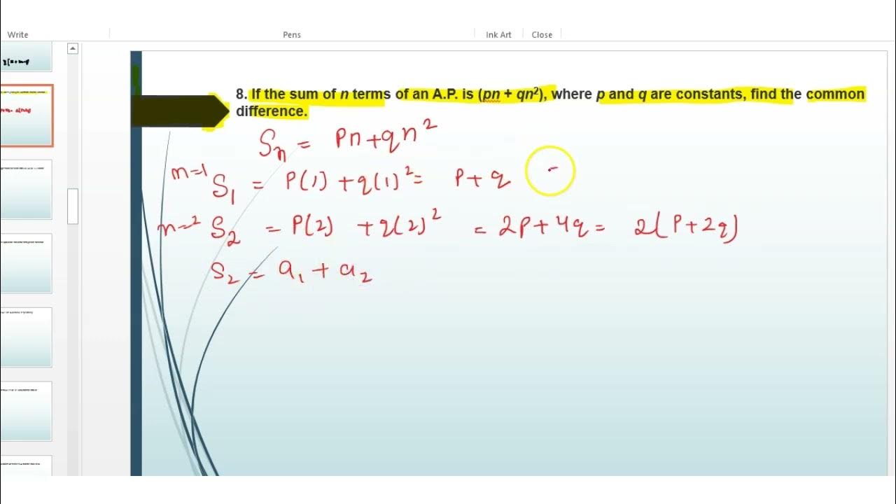 if-the-sum-of-n-terms-of-an-a-p-is-pn-qn2-where-p-and-q-are
