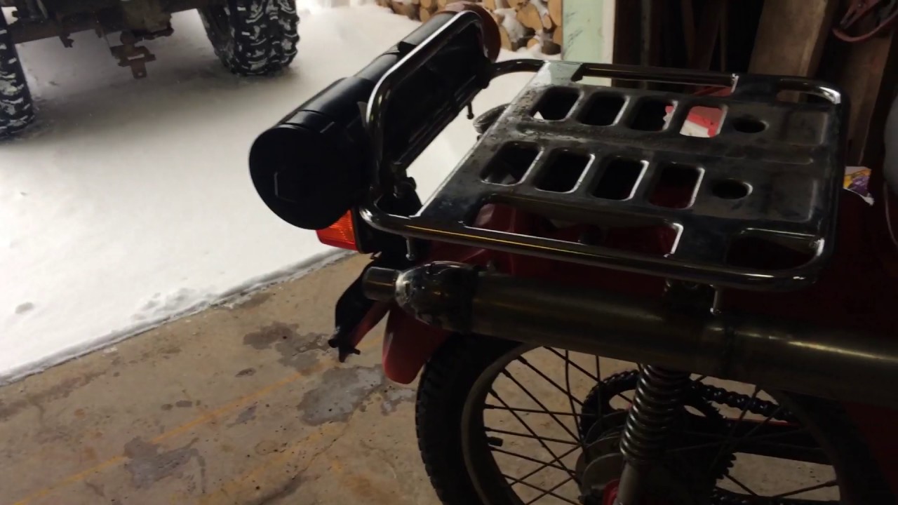 CT90 with homemade exhaust - YouTube
