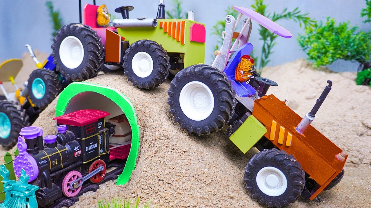 Diy tractor mini Bulldozer to making concrete road science project ...