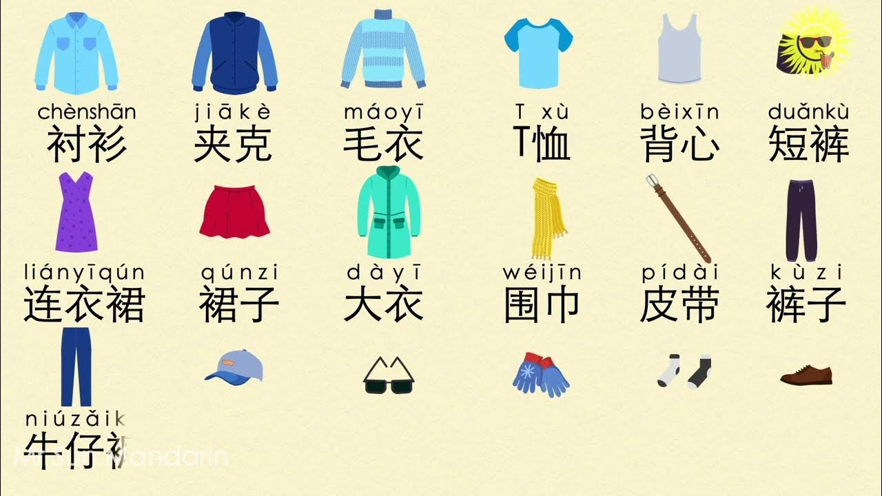 学中文, 衣服, Clothes in Chinese Mandarin, Learn Chinese, Mr Sun Mandarin ...