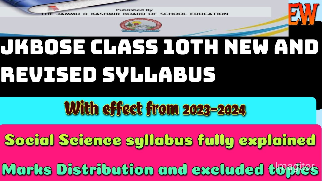 10th New and Revised Syllabus || 2023 -24 JKBOSE CLASS 10th new ...