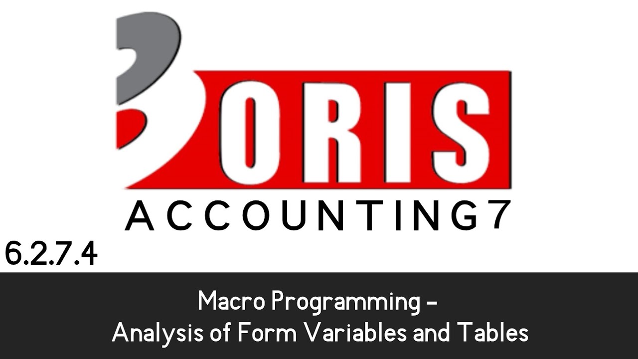 Oris Accounting 7 - Macro Programming - Analysis Of Form Variables And ...