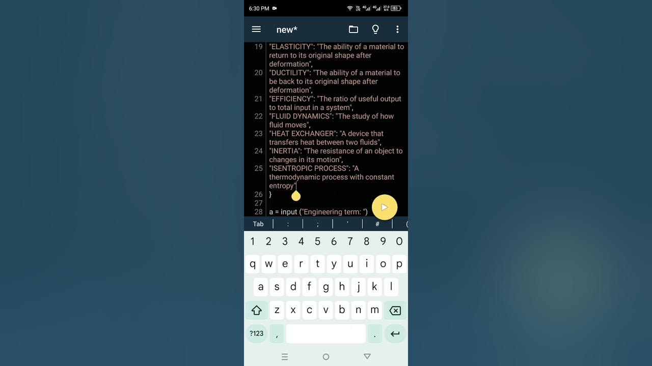 Make an Engineering Dictionary With The Use of Pydroid 3 - YouTube