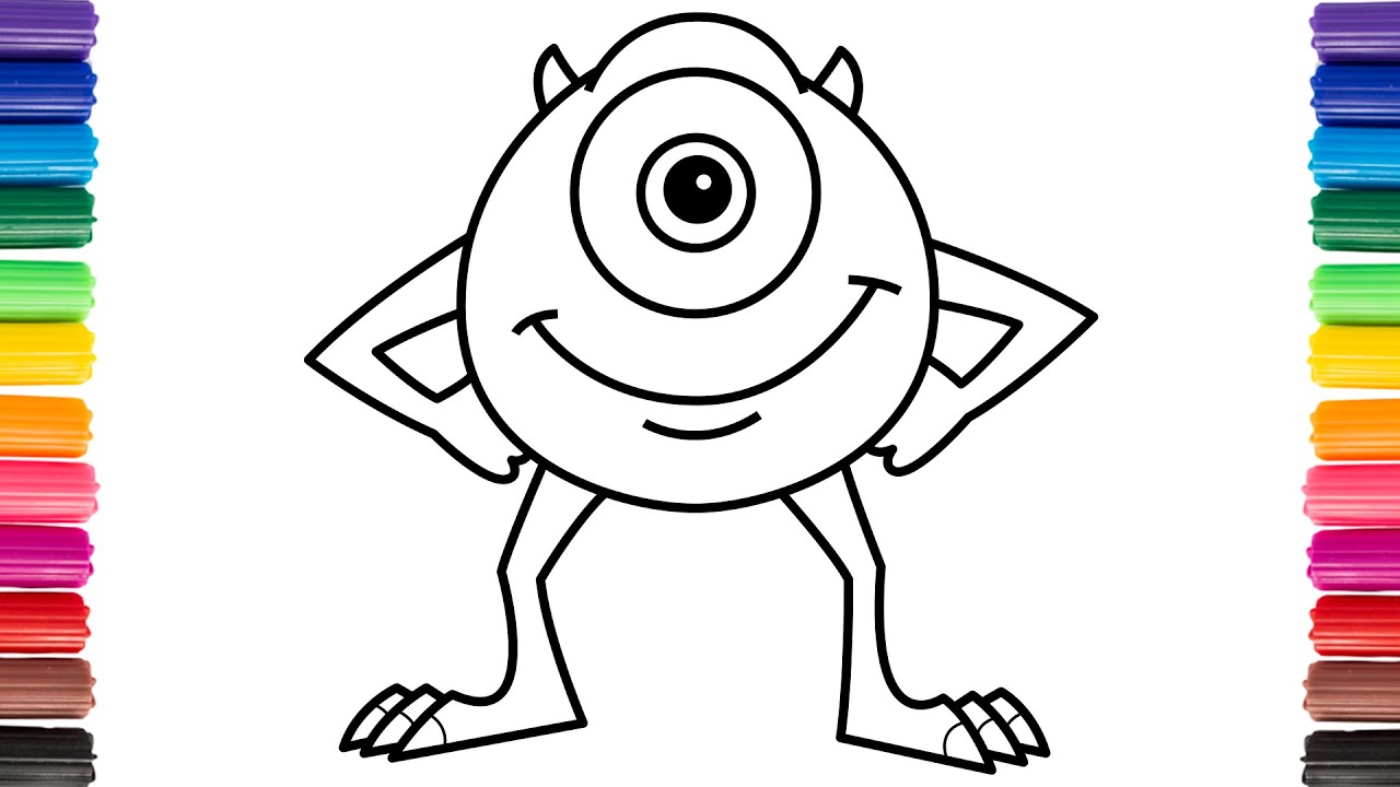 Mike Wazowski from Monsters Inc Drawing Step by Step How to Draw Mike ...