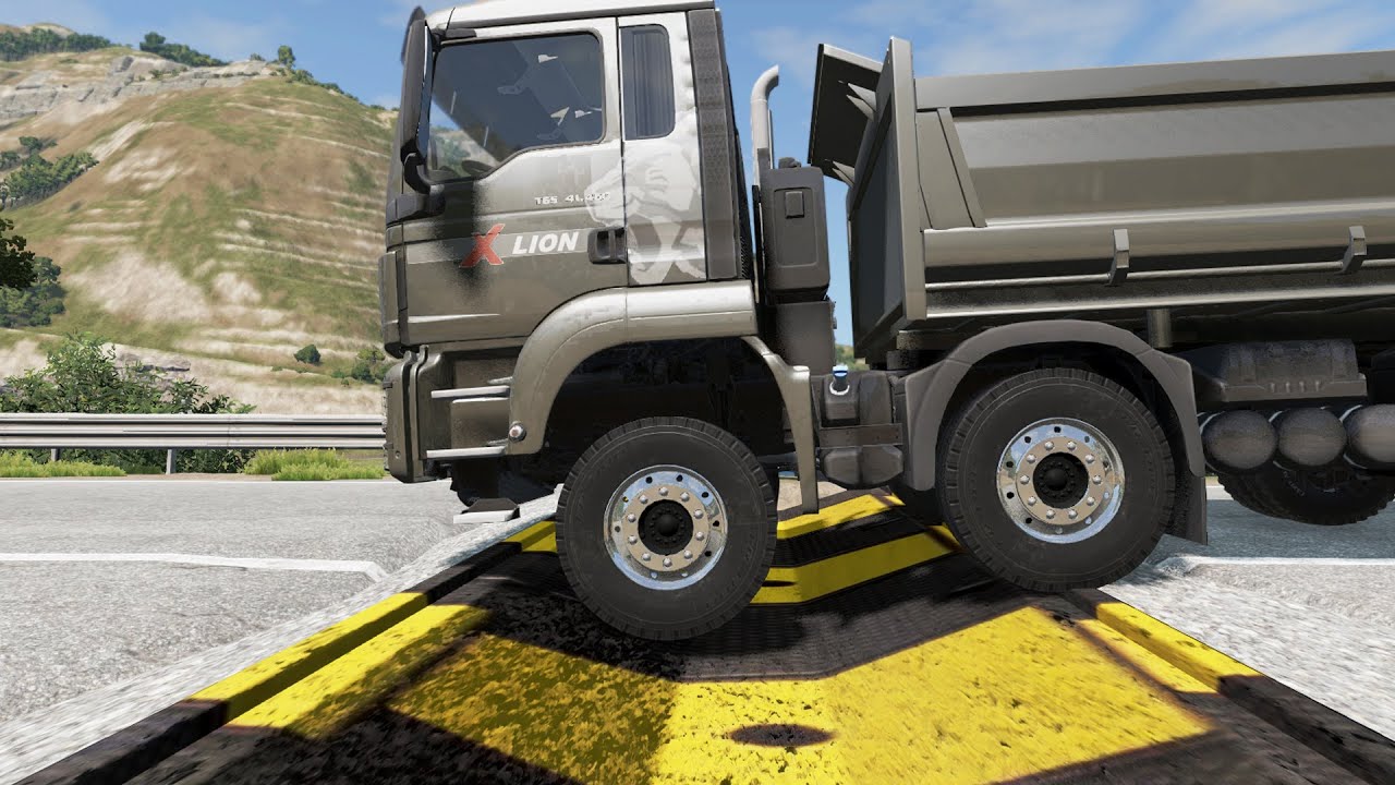 SEASIDE REVERSE SPEED BUMP VS CARS TRUCKS - YouTube