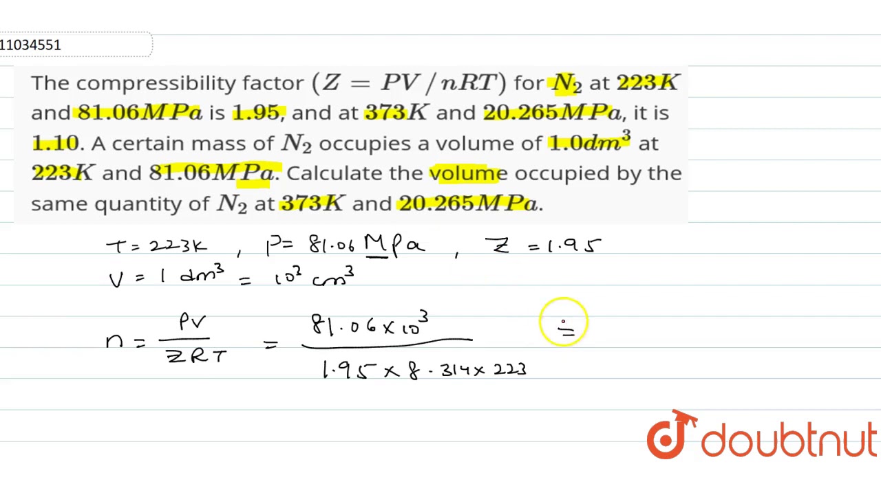 The Compressibility Factor Z PV nRT For N 2 At 223 K And 81 the-compressibility-factor-z-pv-nrt-for-n-2-at-223-k-and-81