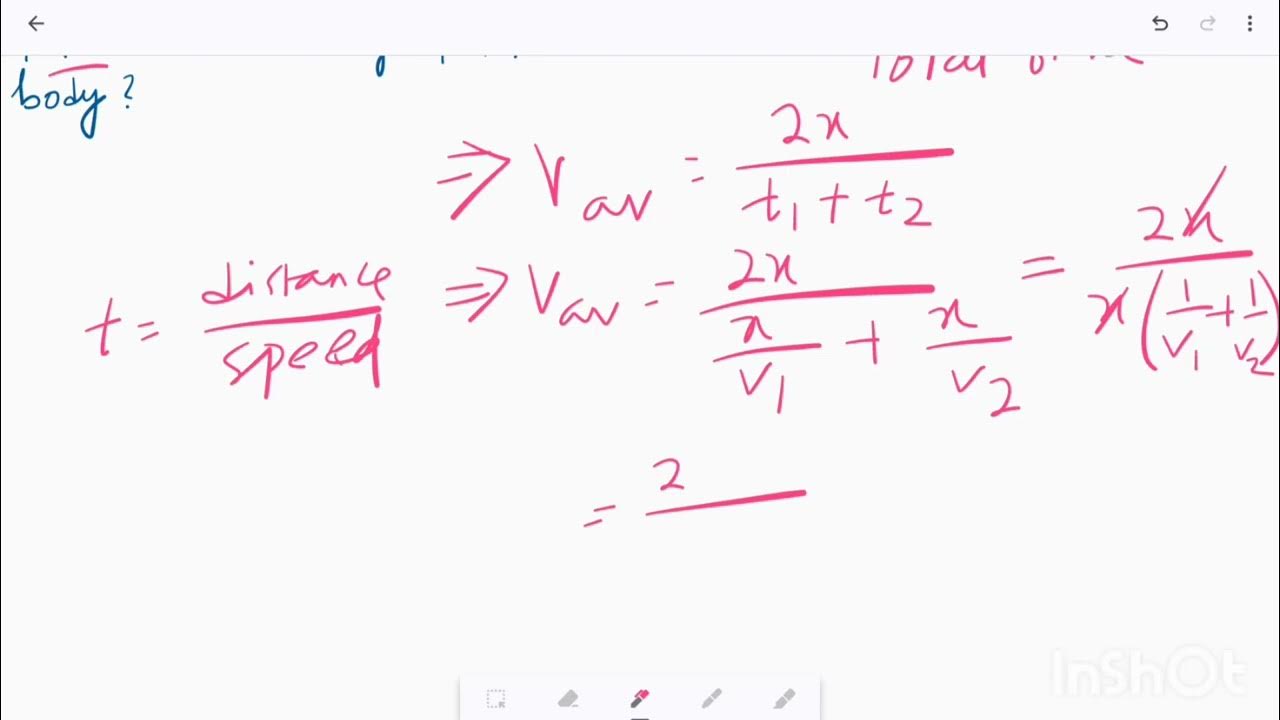 If a body covers first half of the distance with speed v1 and next half with speed v2.Average ...