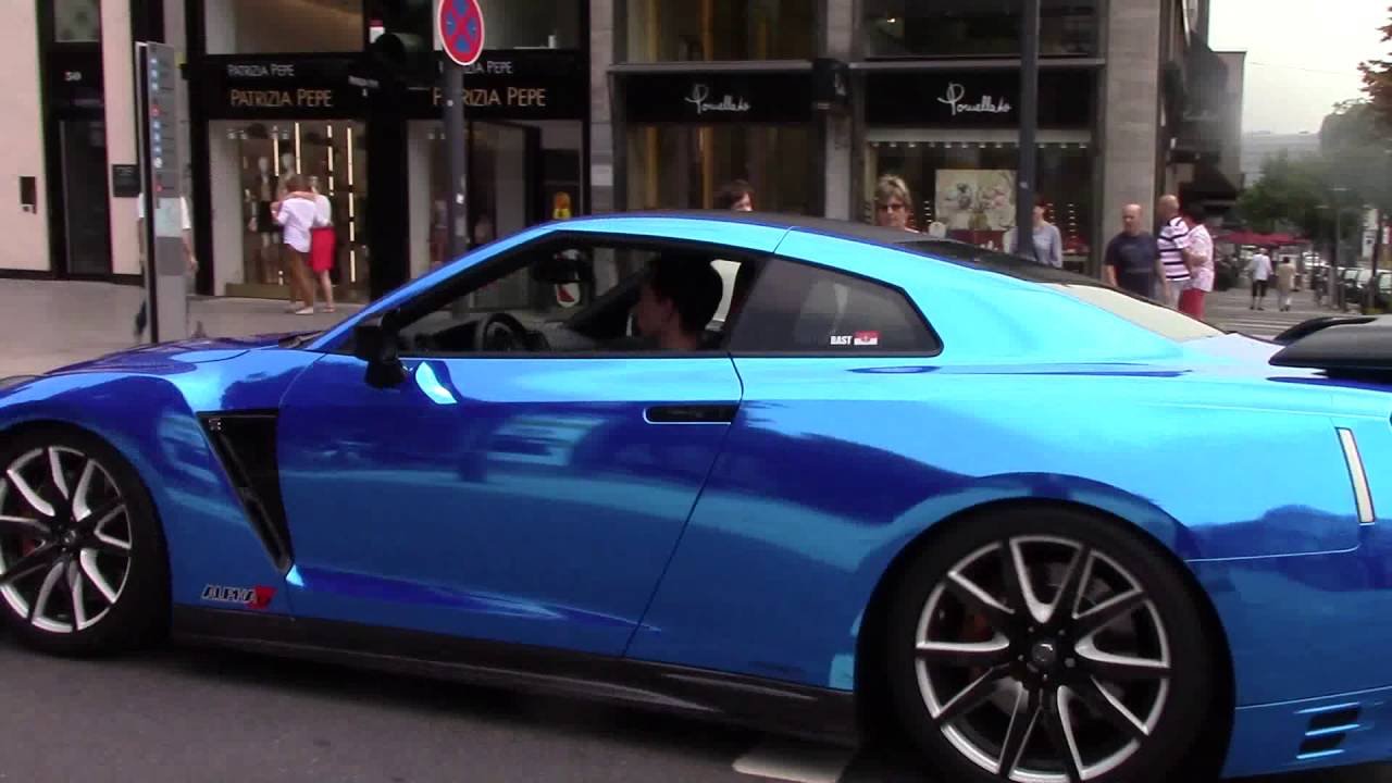 1050 BHP Chroom Blue Nissan GT-R R35 Alpha 9 in Dusseldorf - YouTube