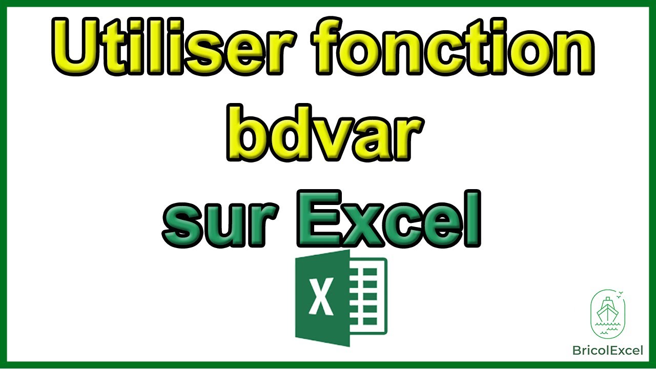 Comment utiliser fonction bdvar sur excel - YouTube
