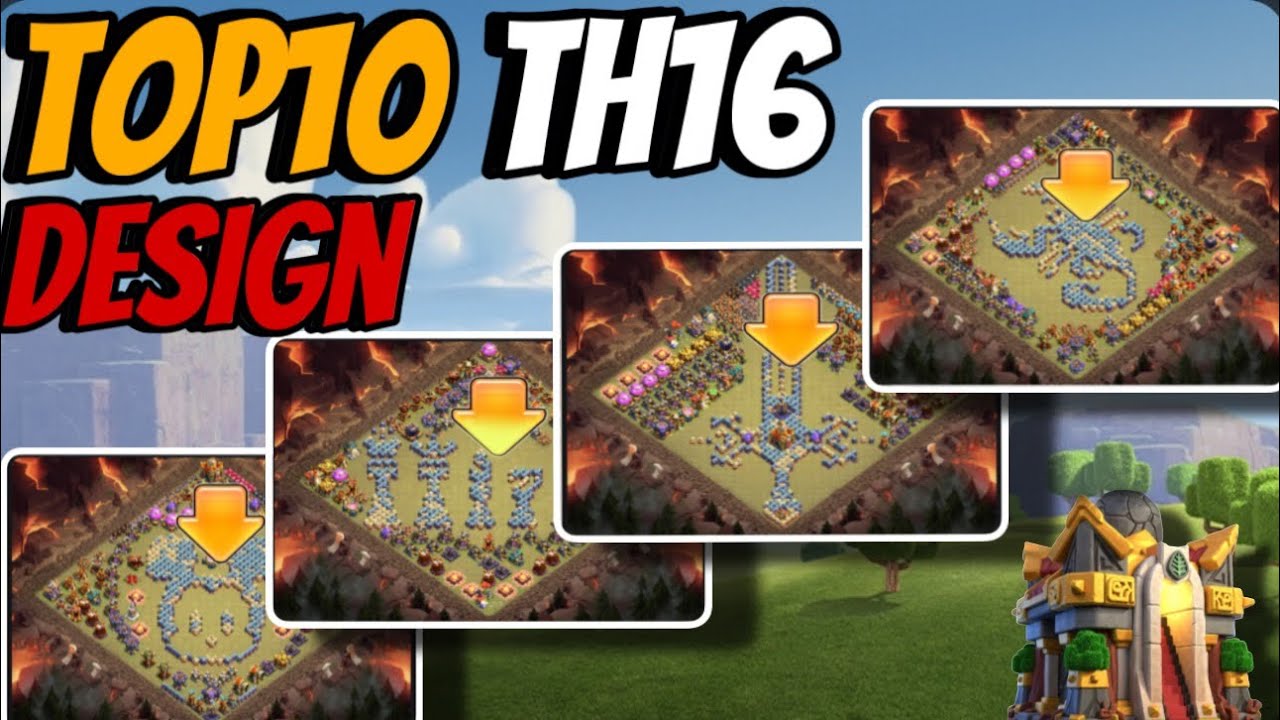 Top10 th16 design base & funny.(clash of clans)showcase - YouTube