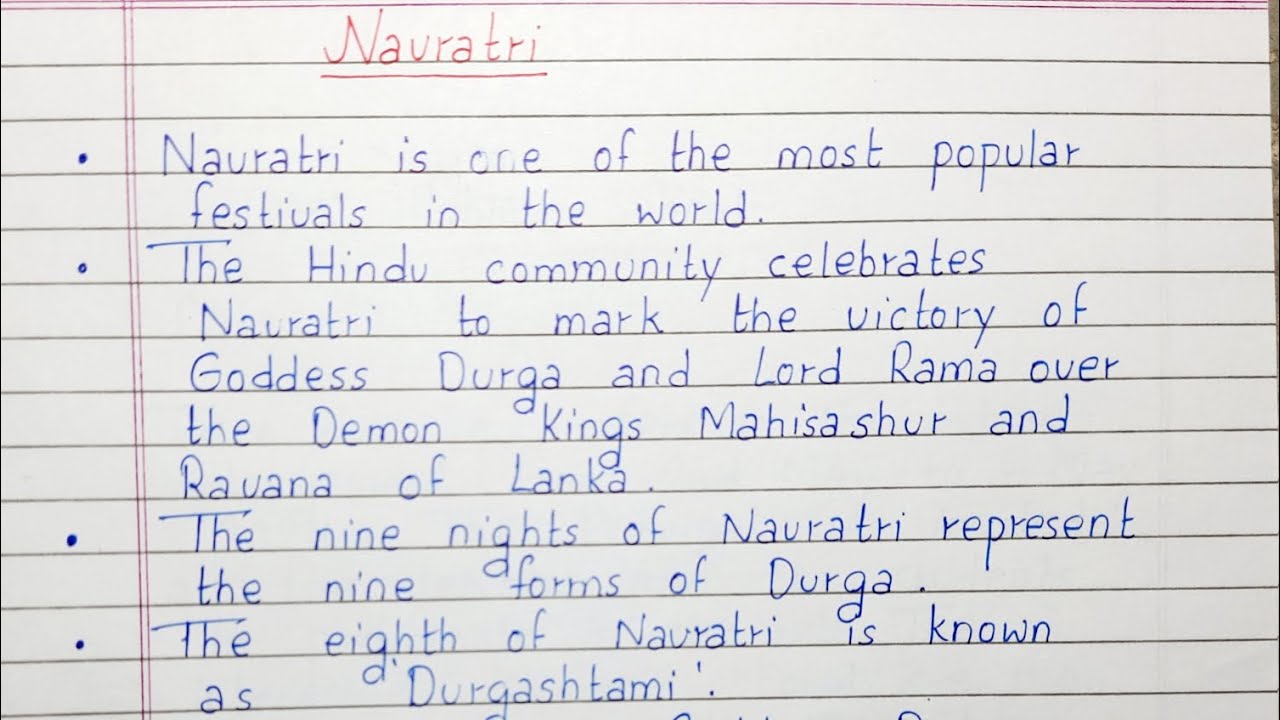 Write a short essay on Navratri | 10 lines on Navratri | Essay - YouTube