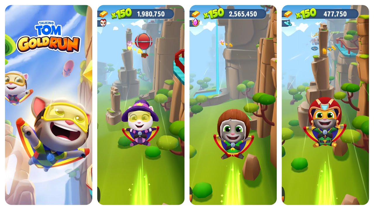 Talking Tom Gold Run Flying World Game 3 different Events Super Tom vs ...