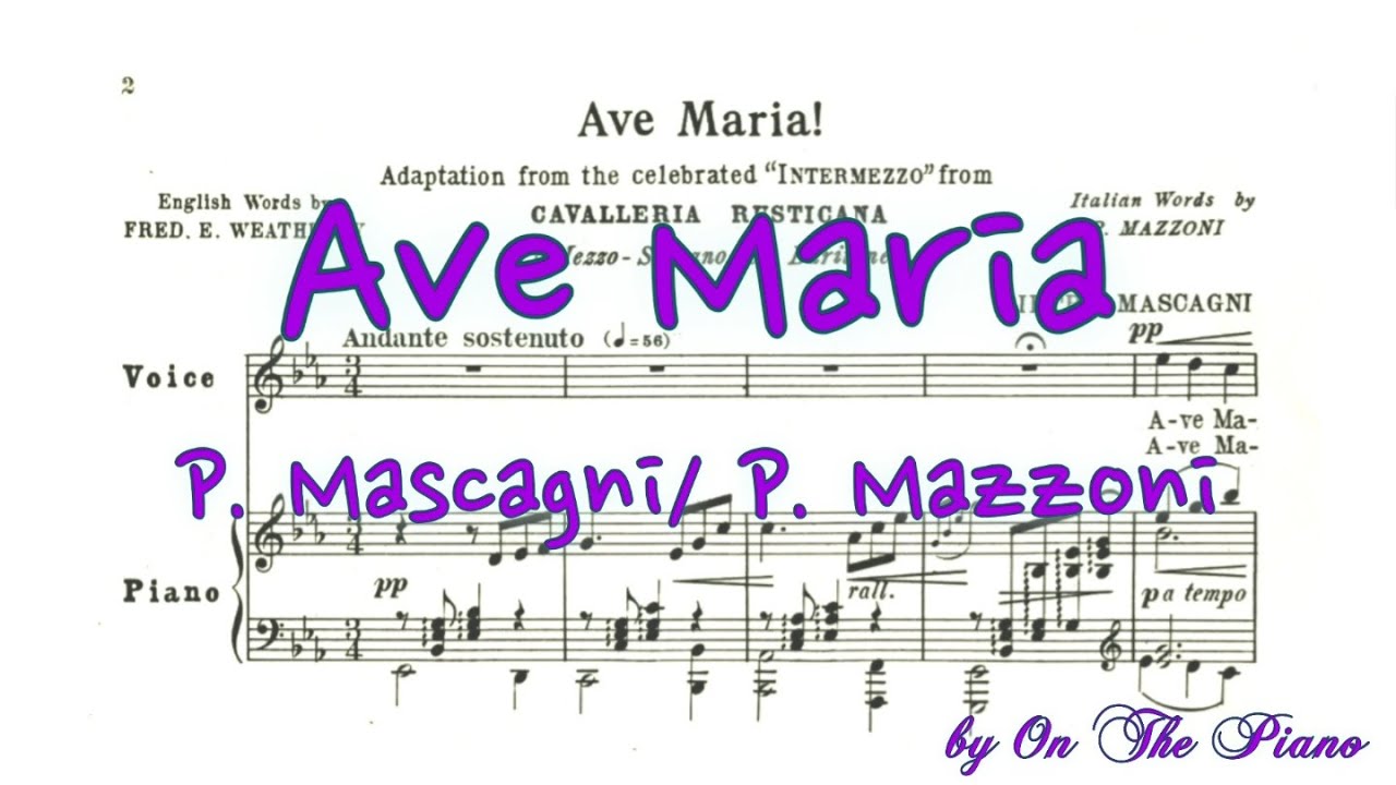 마스카니 아베마리아, 피아노 반주 mr, Mascagni / Mazzoni, Ave Maria, Piano ...