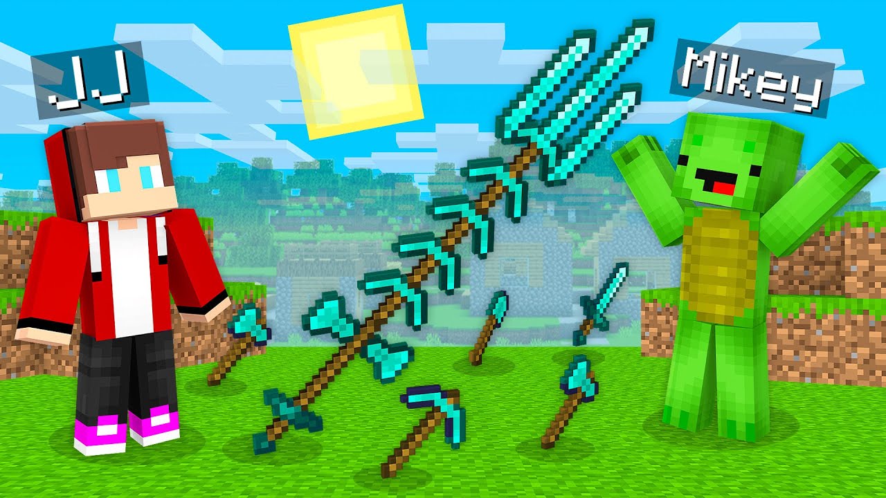 Mikey and JJ Found SWORD-PICKAXE-AXE in Minecraft (Maizen) - YouTube