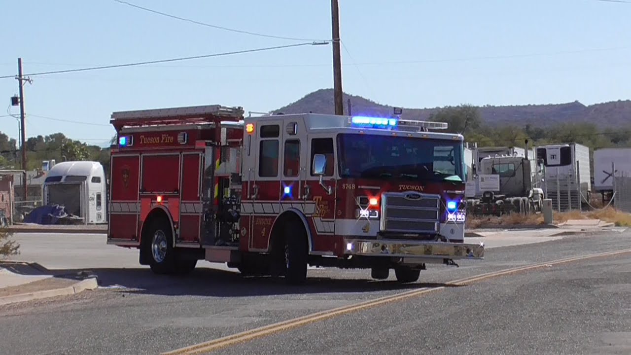 Tucson Fire Dept *NEW* Engine 4 Responding - YouTube