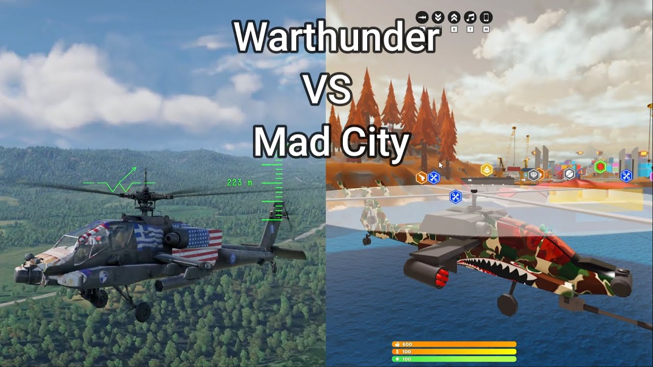 Mad City Apache vs Warthunder Apache - YouTube