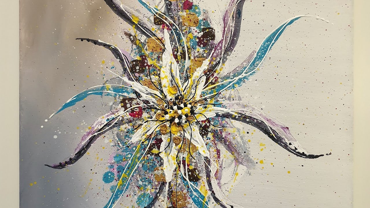 Abstract painting - speed up process - YouTube