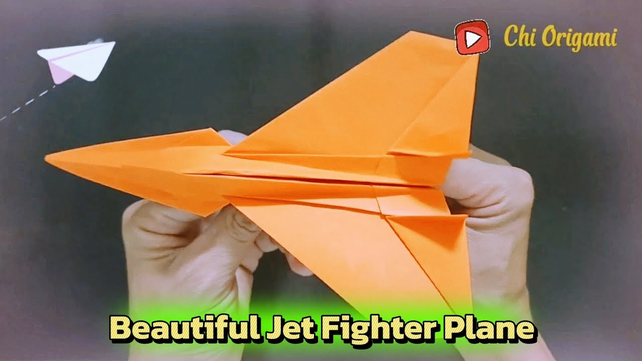 How to fold a beautiful jet fighter plane with A4 origami paper #5 ...