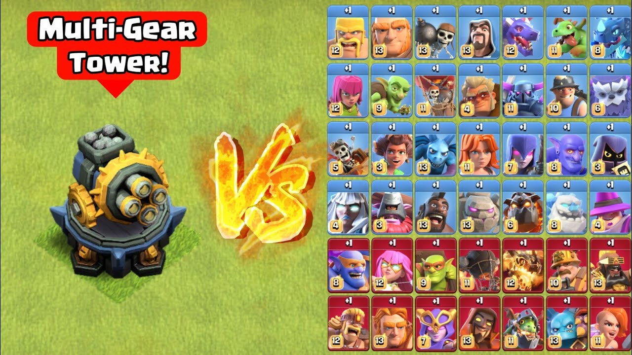 New Multi-Gear Tower vs All Max Troops! - Clash of Clans - YouTube