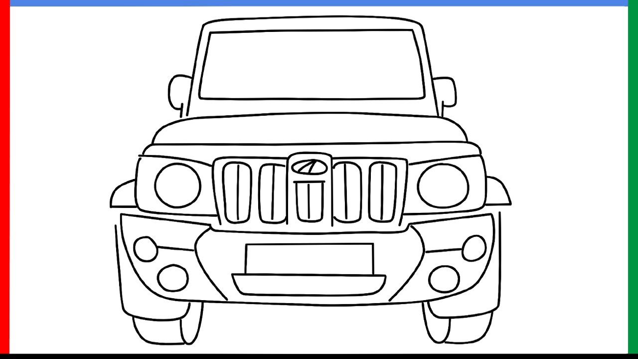 How to draw Bolero pickup from front step by step for beginners - YouTube