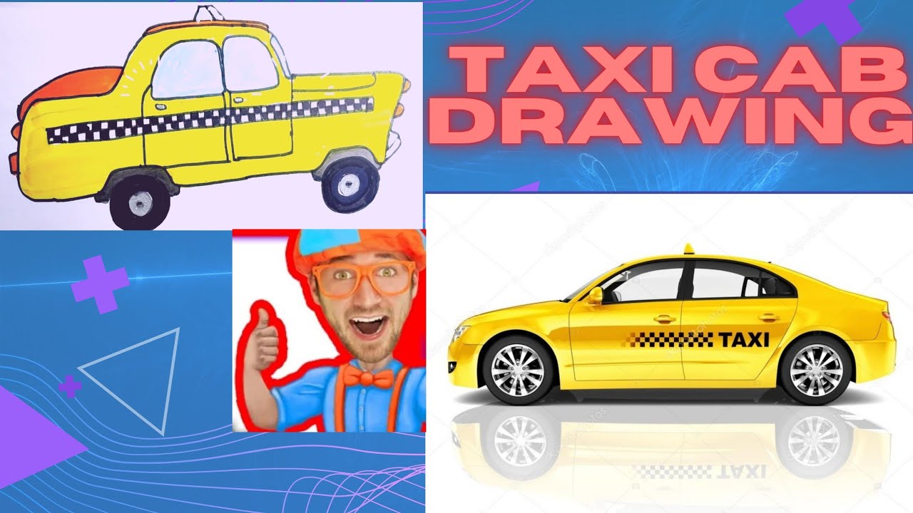 how to draw a taxi cab | newyork City taxicab drawing for kids | art ...