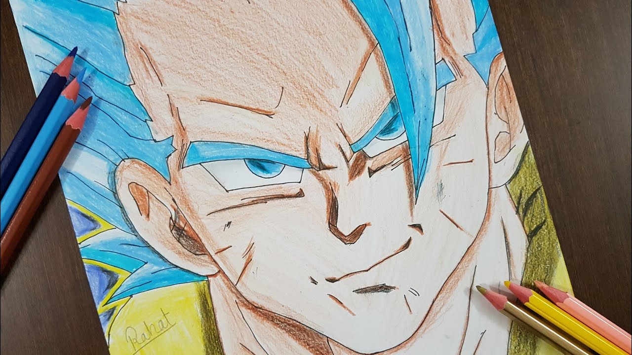 Drawing Gogeta (Ssj Blue) from dragon ball super - YouTube