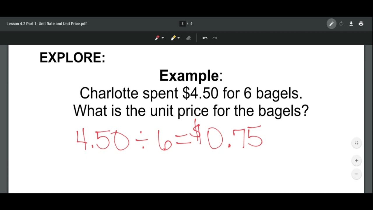 Lesson 4.2 Part 1_Unit Rate and Unit Price - YouTube