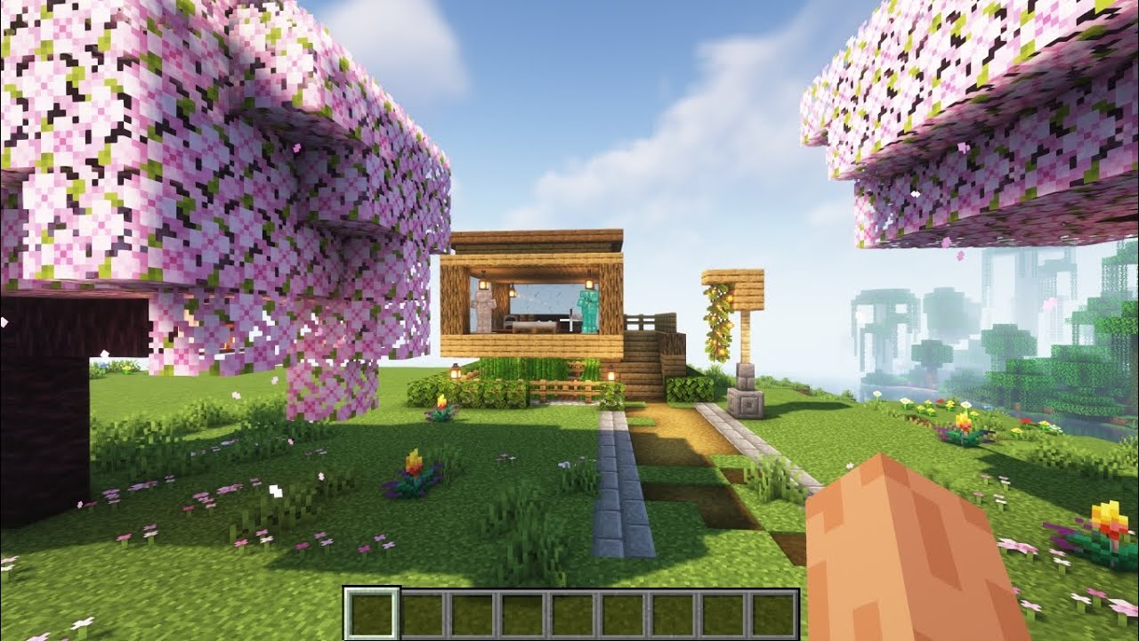 SMALL STARTER HOUSE IN MINECRAFT SINGLE PLAYER . #gaming #youtube # ...
