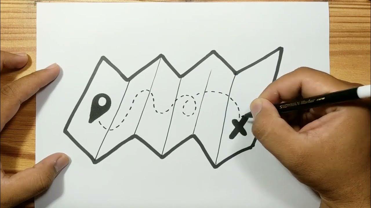 How to draw TRAVEL MAP EASY - YouTube
