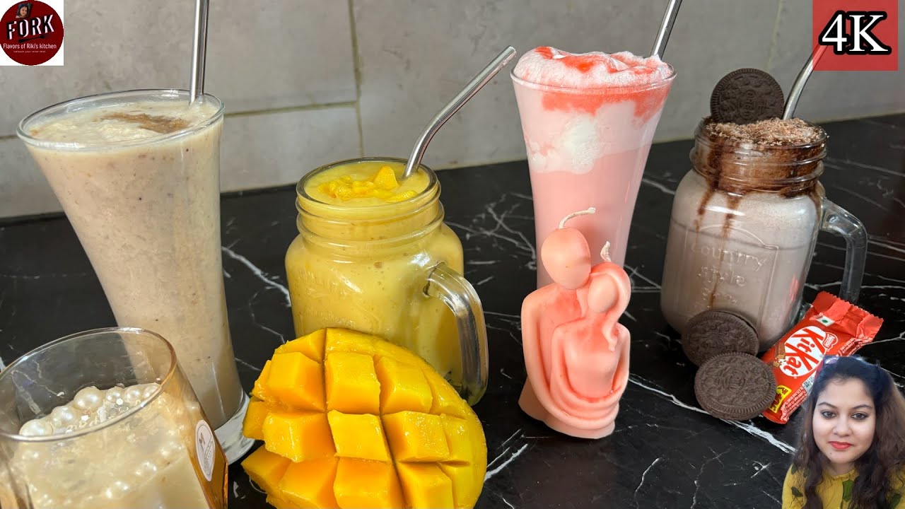 4 Easy Milkshake Recipe | How to Make Milkshake easily | Delicious ...