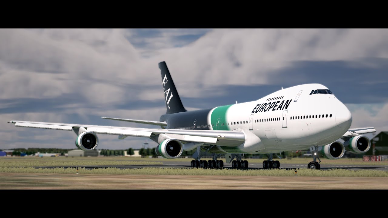 747-200 EAL European Air Charter smooth landing at EGHH Bournemouth ...