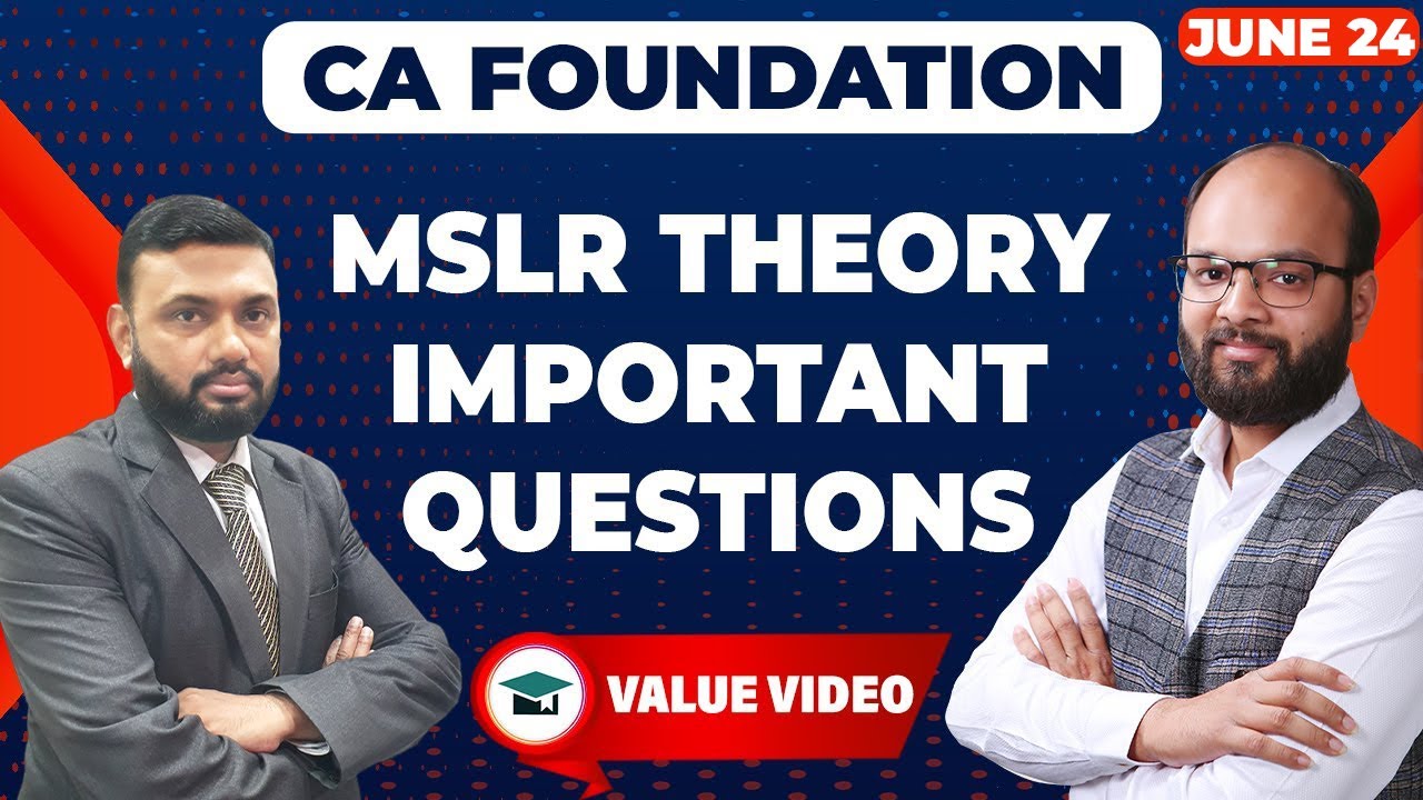 CA Foundation MSLR Theory Imp. Ques | MSLR Full Theory Important ...