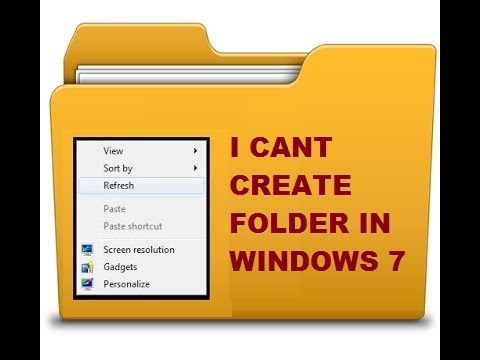 I CANT CREATE FOLDER IN WINDOWS 7 | "New Folder" Missing from Right ...