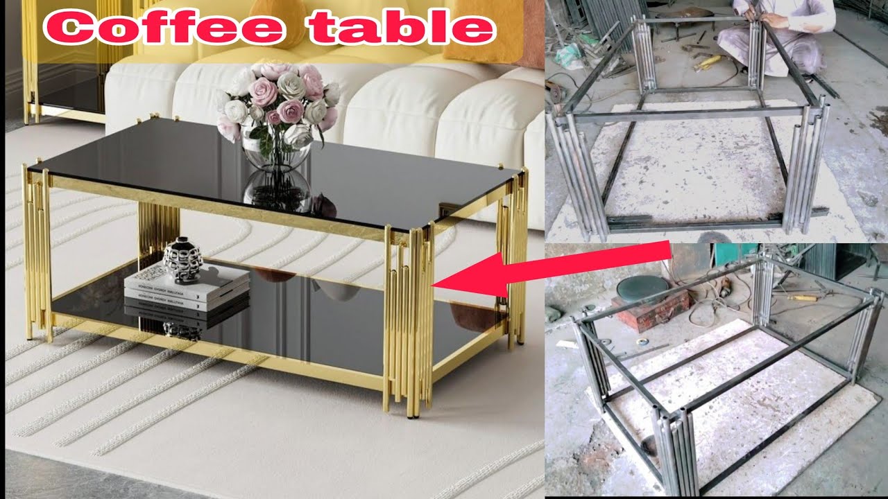 coffee centre table metal frame designs - YouTube