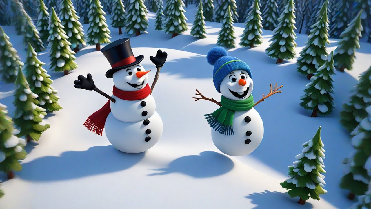Two Frosty Snowmen Slide Down Slow | Winter Counting Song for Kids ...