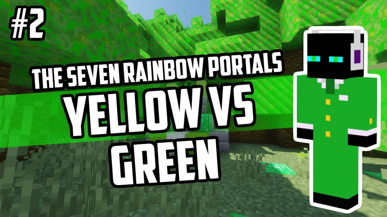 YELLOW VS GREEN - The Seven Rainbow Portals (Minecraft Map) - YouTube