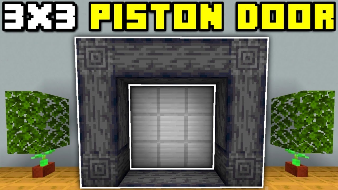 🦅 Minecraft Bedrock 1.19 | EASIEST 3x3 PISTON DOOR TUTORIAL! - YouTube