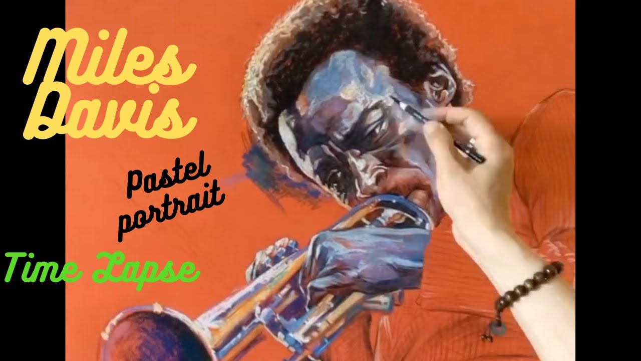 Miles Davis Pastel Color Portrait Time lapse - YouTube