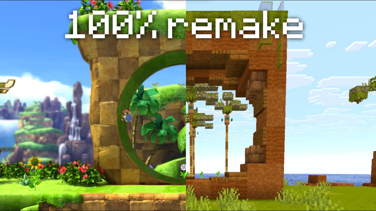 recreating sonic 1 in minecraft - YouTube