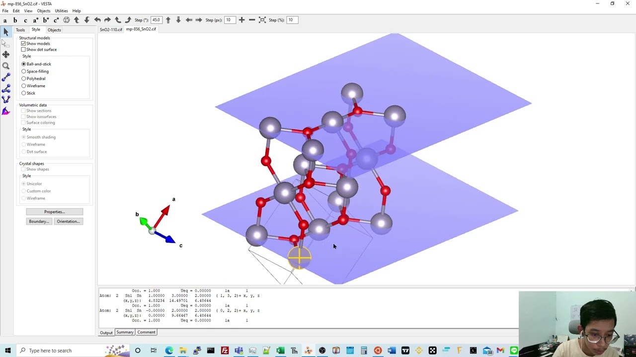 VESTA How to convert SnO2 (rutile) to SnO2 (110) surface - YouTube