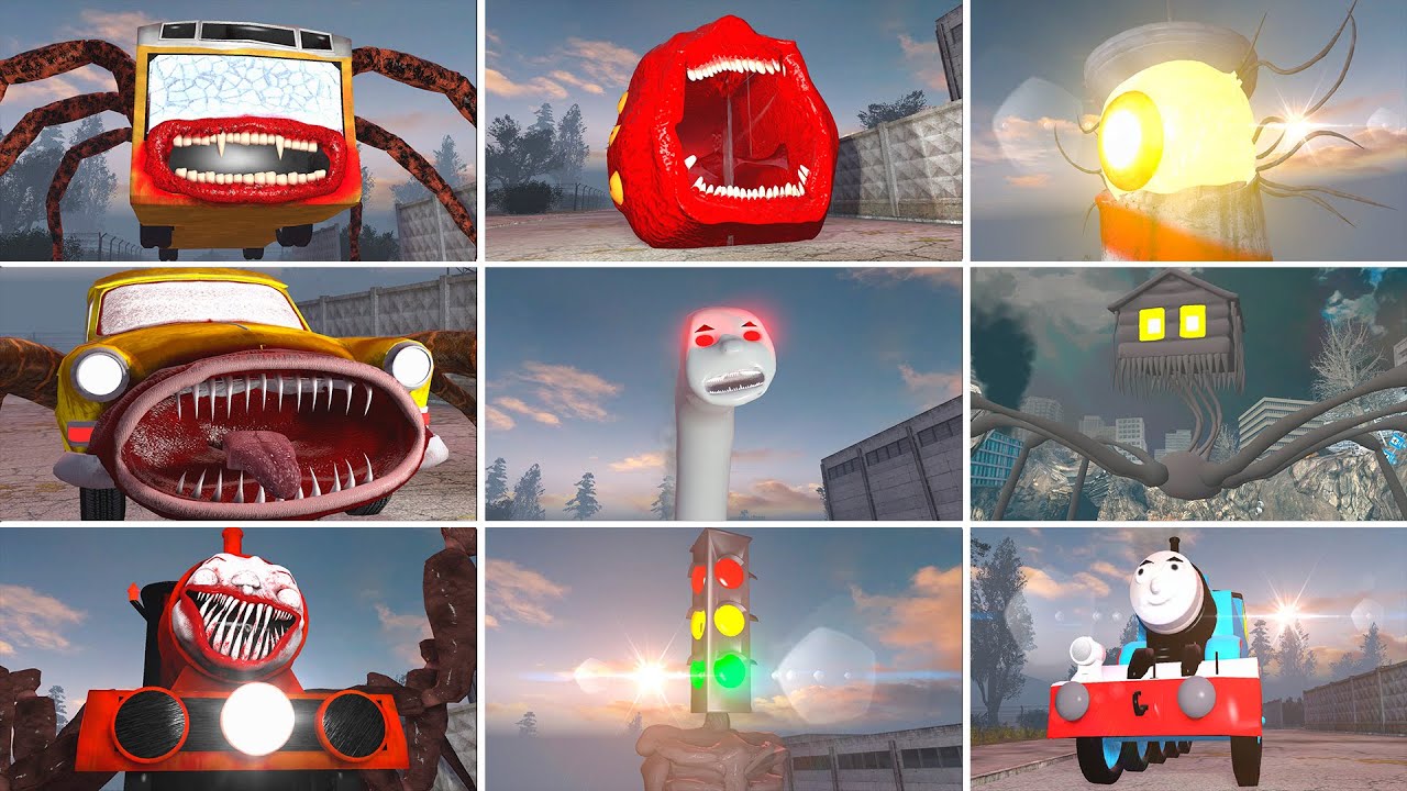 EVERYTHING TURNING MONSTERS IN NIGHT CITY 🔥 BUS EATER, CAR EATER, CHO ...