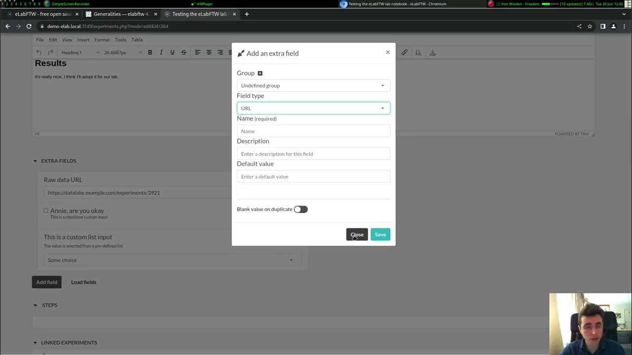 eLabFTW open source ELN introduction video (3min demo) - YouTube